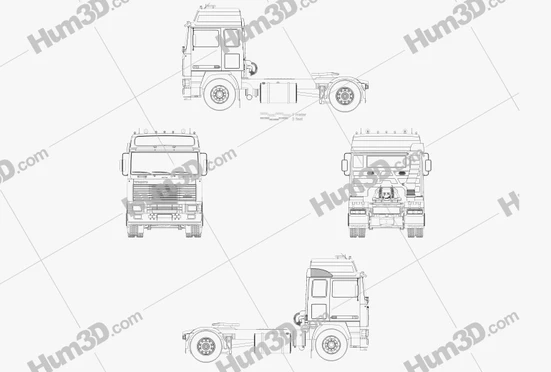 Volvo truck blueprints Download in PNG - 3DModels.org