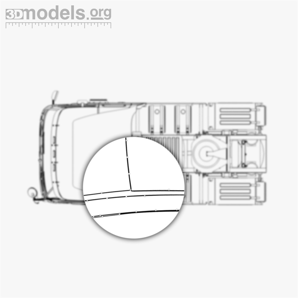 Volvo FM12 420 Sleeper Cab Tractor Truck 2005 Vector Blueprint ...