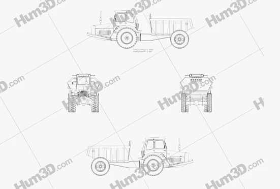Volvo truck blueprints Download in PNG - 3DModels.org