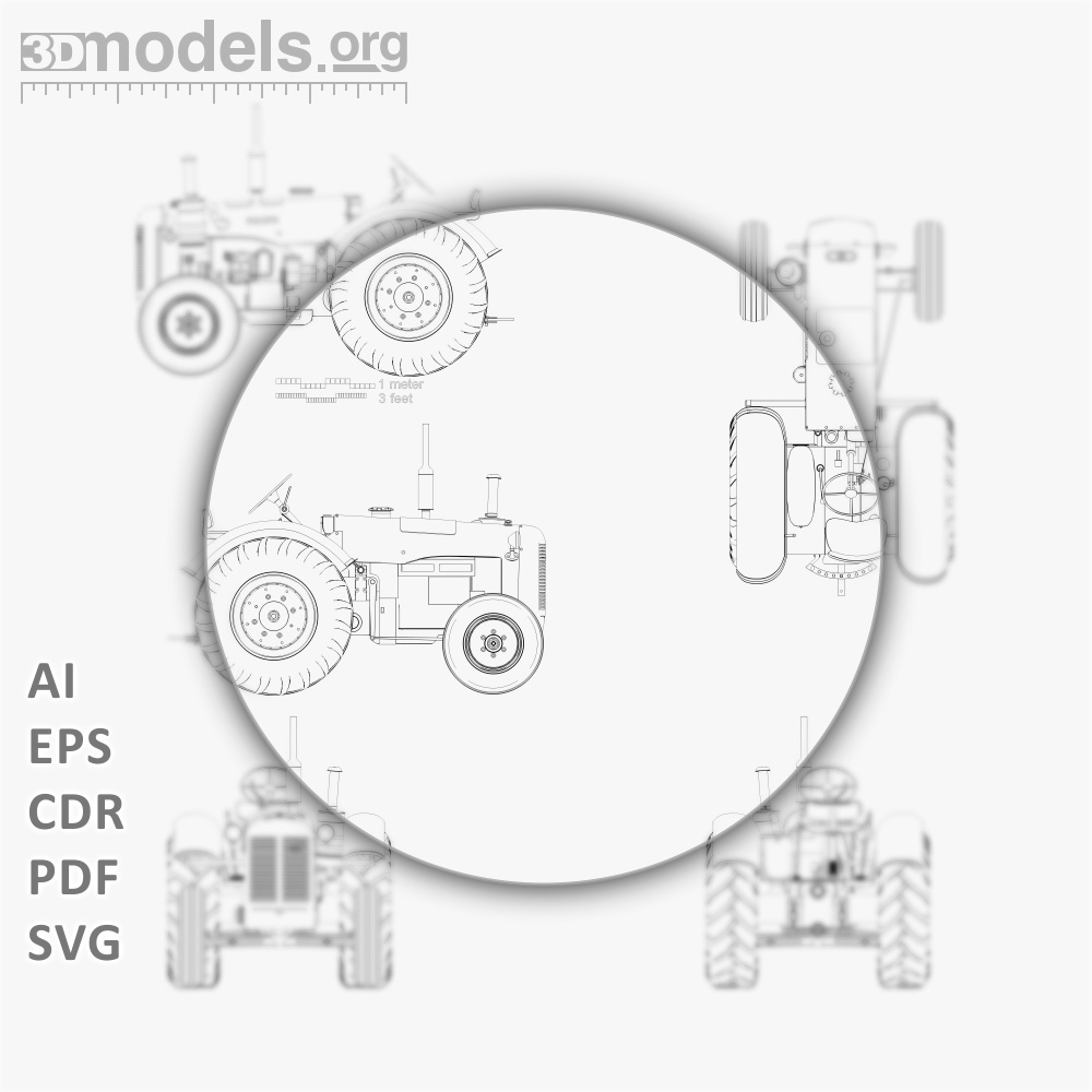 Tracteur Volvo T43 1949 Plan Vectoriel - 3DModels.org