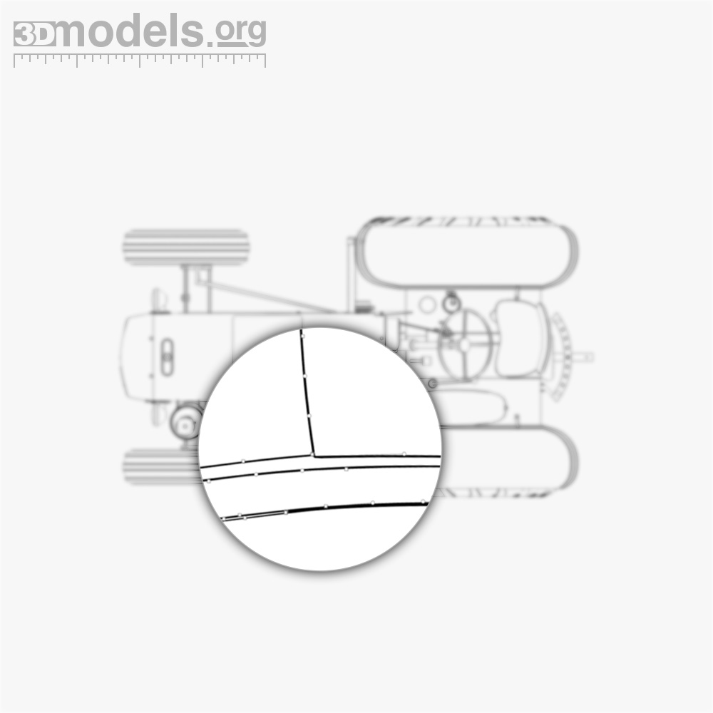 Tracteur Volvo T43 1949 Plan Vectoriel - 3DModels.org