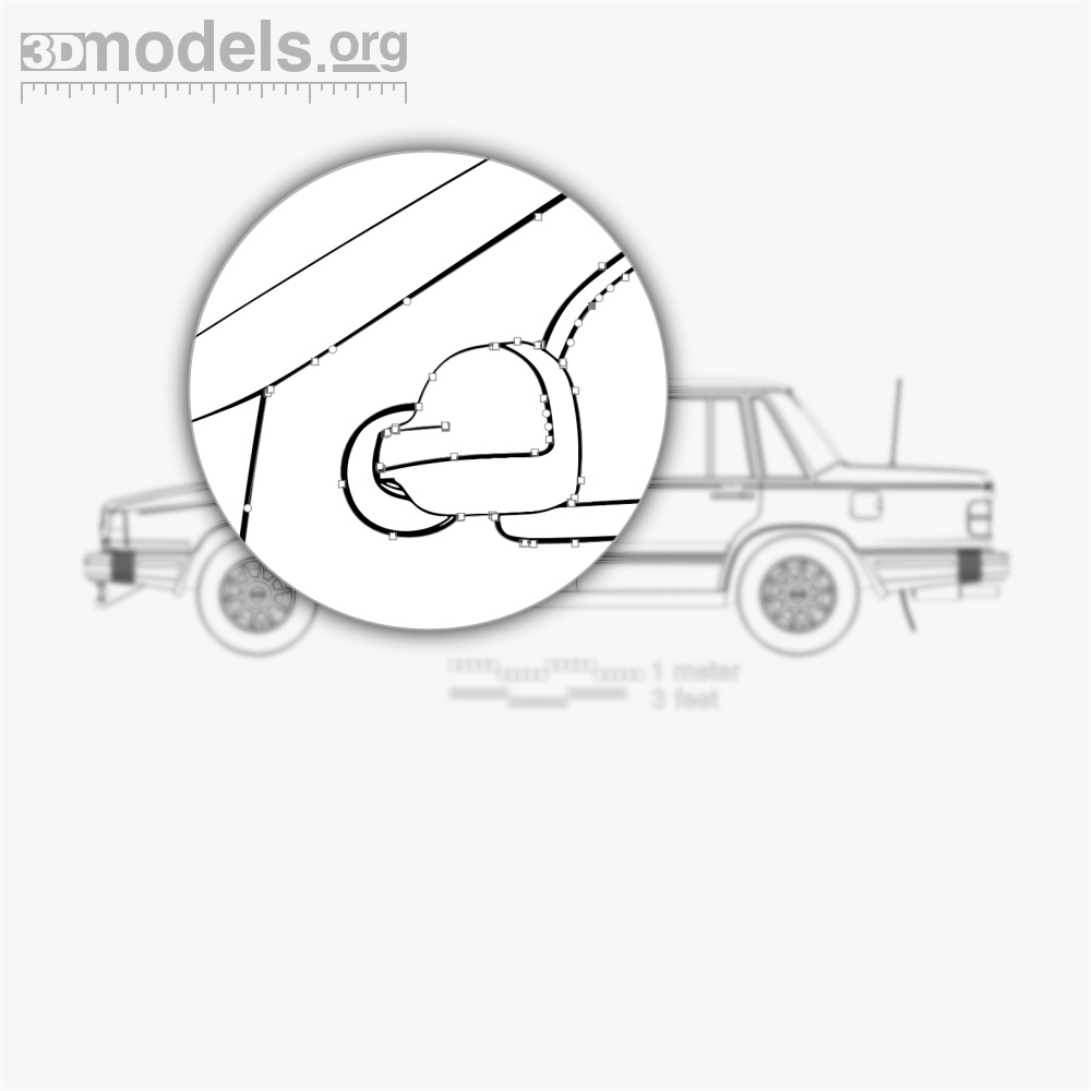 Volvo 760 GLE 1985 Vector Blueprint - 3DModels.org