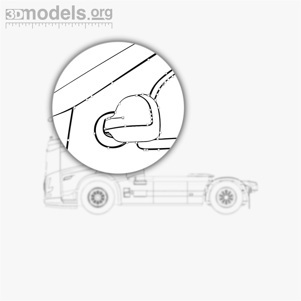 Volvo FH Aero Tractor Truck 2025 Vector Blueprint - 3DModels.org