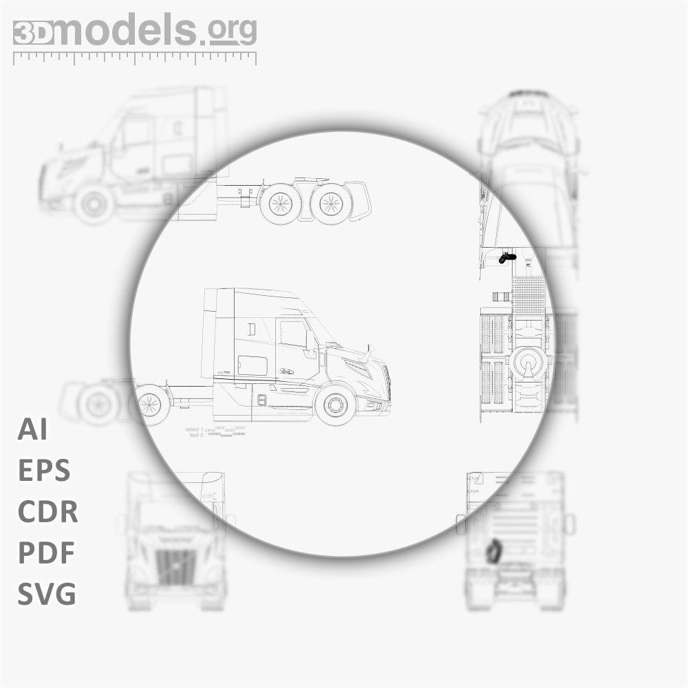Volvo VNL 440 42″ Sleeper Cab Mid Roof Tractor Truck 2025 Vector ...