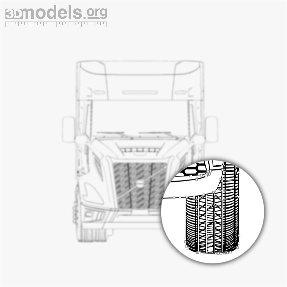 Volvo VNL 440 42″ Sleeper Cab Mid Roof Tractor Truck 2025 Vector ...