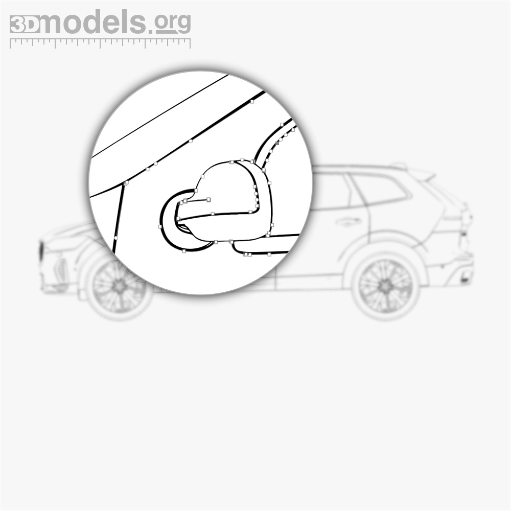 Volvo XC60 T8 2025 Vector Blueprint - 3DModels.org