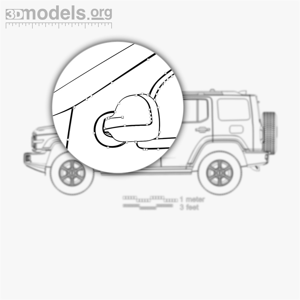WEY Tank 300 2023 Vector Blueprint - 3DModels.org