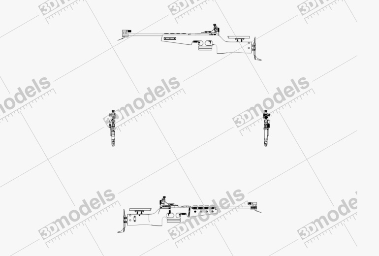 1827F ANSCHUTZ Biathlon rifle Blueprint - 3DModels.org