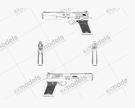 Ruger P90 Blueprint - 3DModels.org