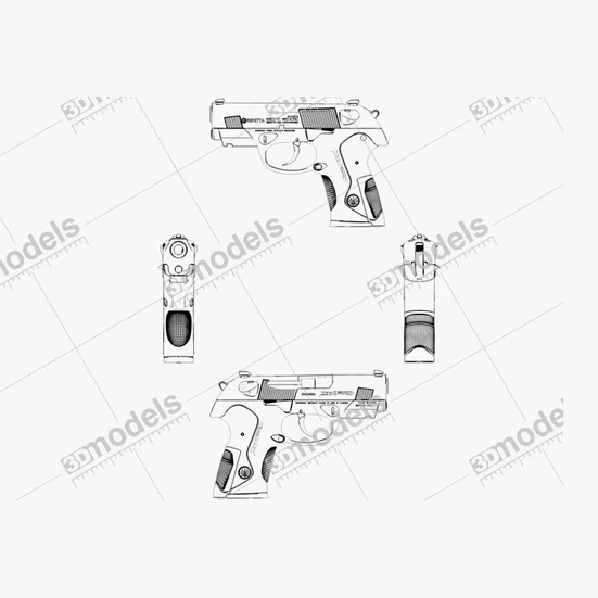 Beretta Blueprint Download in PNG - 3DModels.org