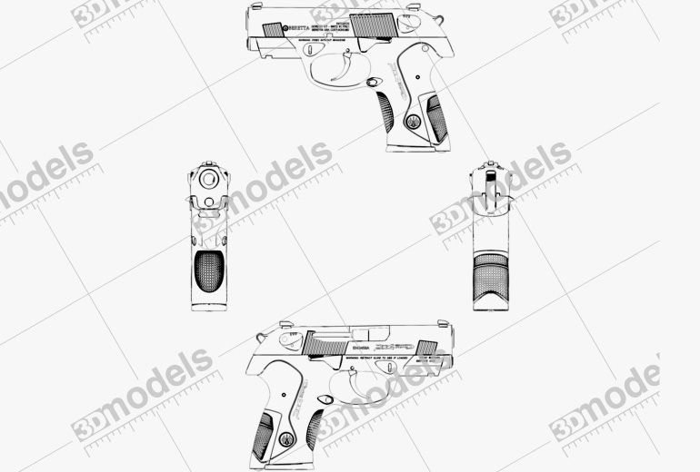 Beretta Px4 Storm Blueprint - 3DModels.org