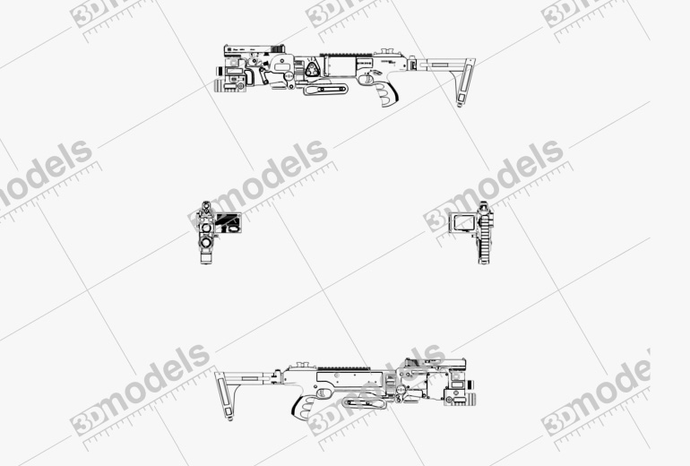 CornerShot CSM with Glock 21 Blueprint - 3DModels.org