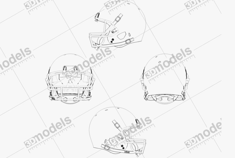 Football Helmet Blueprint - 3DModels.org