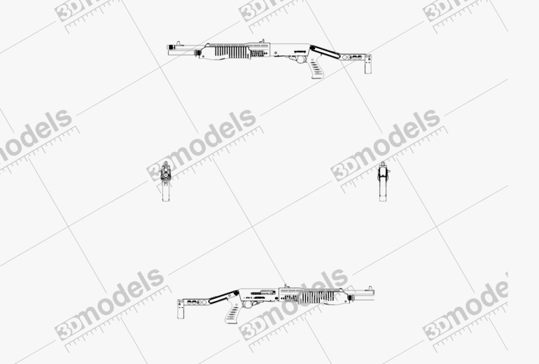 Franchi SPAS-12 Blueprint - 3DModels.org