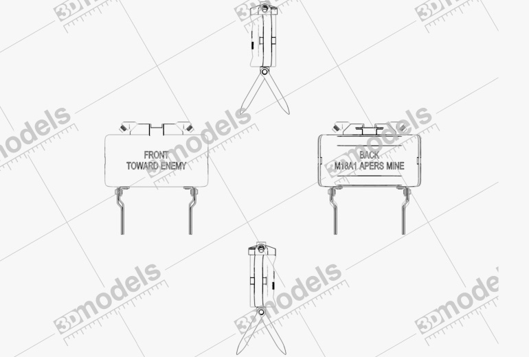 M18 Claymore mine Blueprint - 3DModels.org