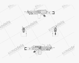 Heckler & Koch MP5 Blueprint - 3DModels.org