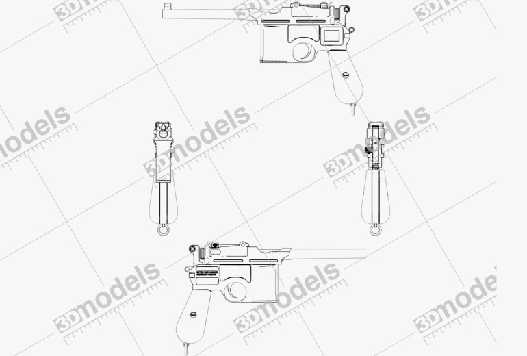 Mauser Blueprint Download in PNG - 3DModels.org