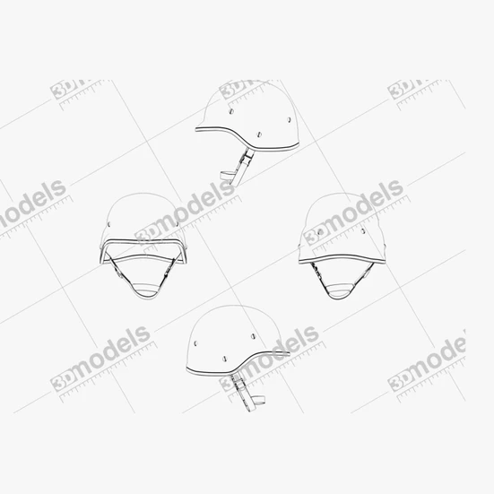 Helmet Blueprint Download in PNG - 3DModels.org
