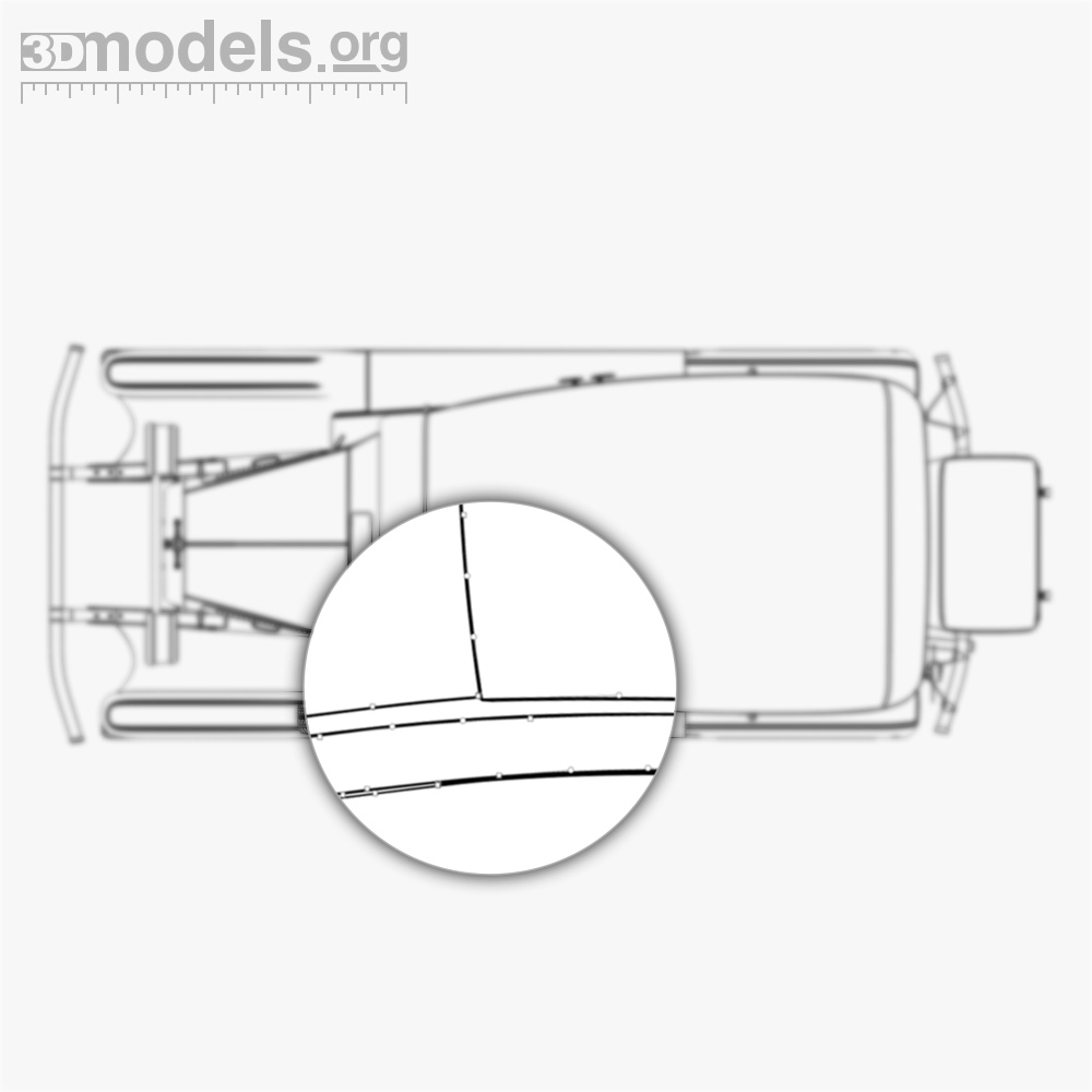 Whippet Model 96 sedan 1927 Vector Blueprint - 3DModels.org