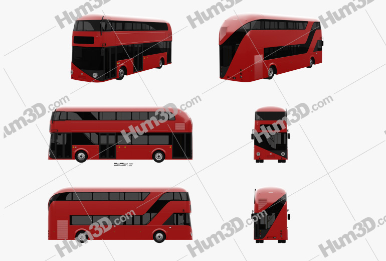 Wrightbus Borismaster 2012 Blueprint Template - 3DModels.org