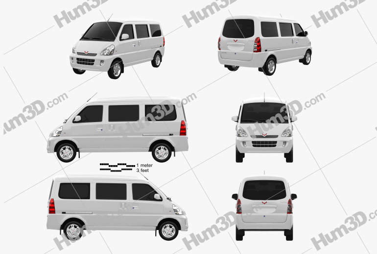 Wuling Rongguang 2014 Blueprint Template - 3DModels.org