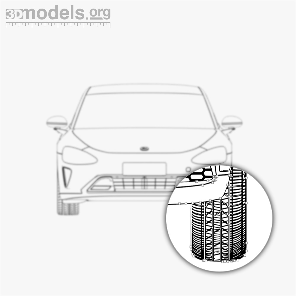 Xiaomi SU7 2025 Vector Blueprint - 3DModels.org