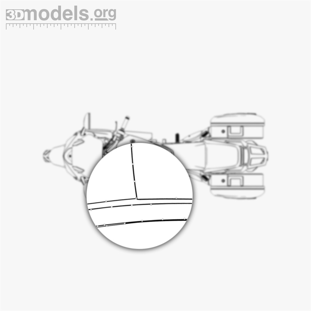Yamaha FJR1300 ES 2013 Vector Blueprint - 3DModels.org