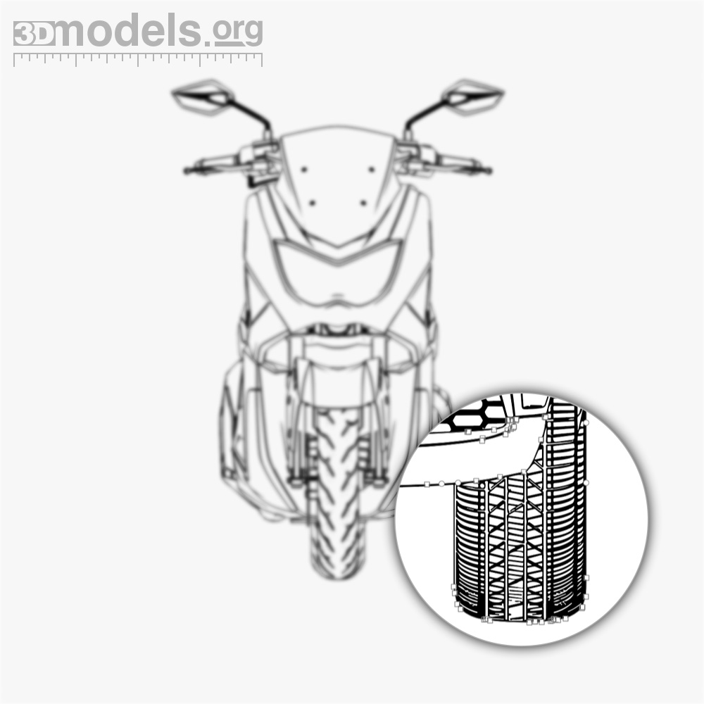 Yamaha NMAX 160 ABS 2017 Vector Blueprint - 3DModels.org