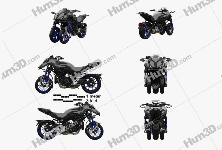 Yamaha Niken 2018 Blueprint Template - 3DModels.org