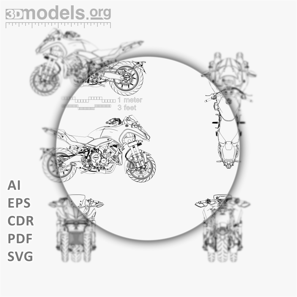 Yamaha Niken 2018 Vector Blueprint - 3DModels.org