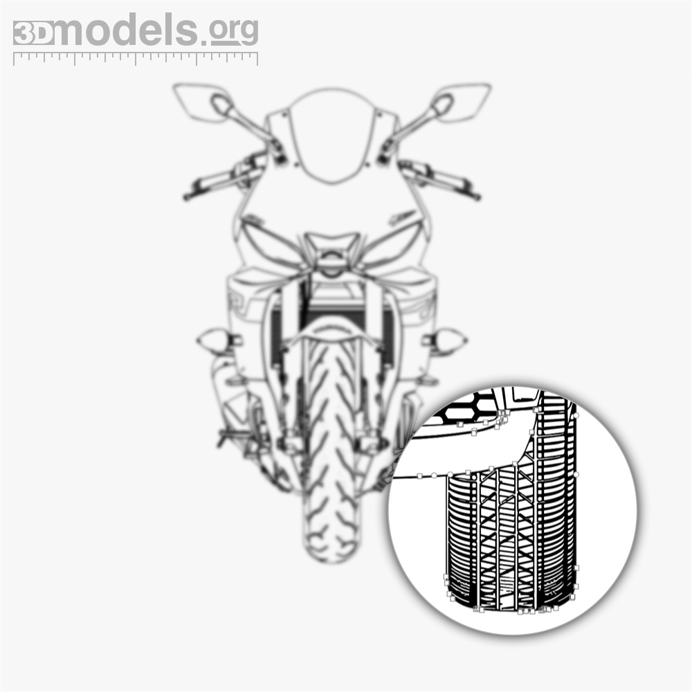 Yamaha YZF-R3 2019 Vector Blueprint - 3DModels.org