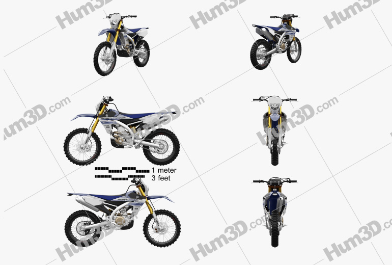 Yamaha WR450F 2016 Blueprint Template - 3DModels.org