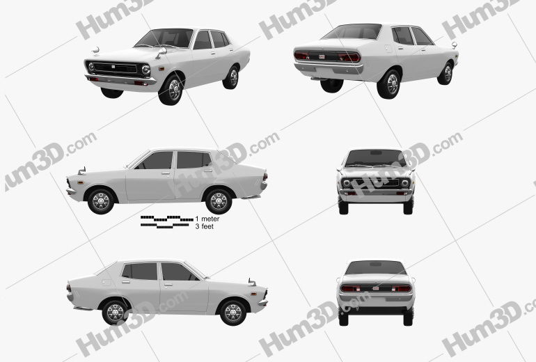 Yulon 1200 YLN-301 1973 Blueprint Template - 3DModels.org
