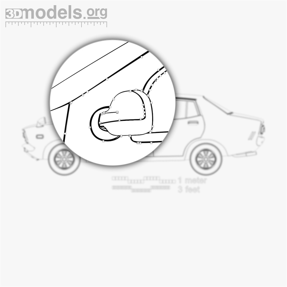Yulon 1200 YLN-301 1973 Vector Blueprint - 3DModels.org