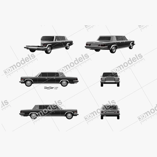ZIL blueprints Descargar en PNG - 3DModels.org