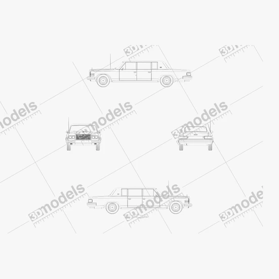 ZIL blueprints Descargar en PNG - 3DModels.org