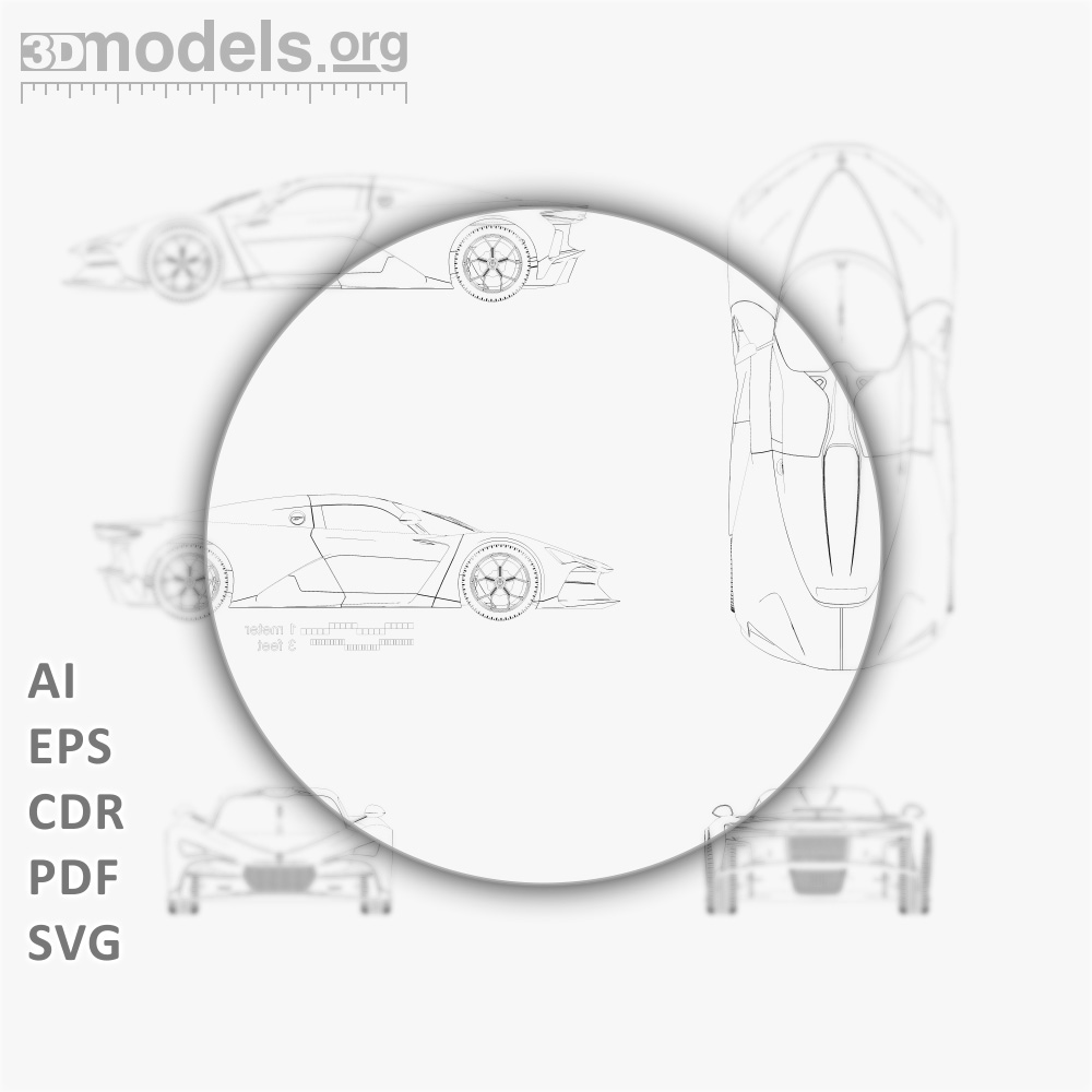 Zenvo Aurora Tur 2025 Vector Blueprint - 3DModels.org