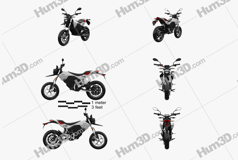 Zero Motorcycles FXE 2022 Blueprint Template - 3DModels.org