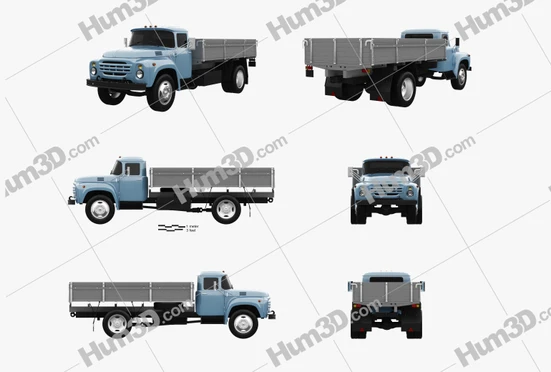 ZIL blueprints Descargar en PNG - 3DModels.org