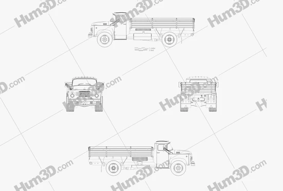 ZIL blueprints Descargar en PNG - 3DModels.org