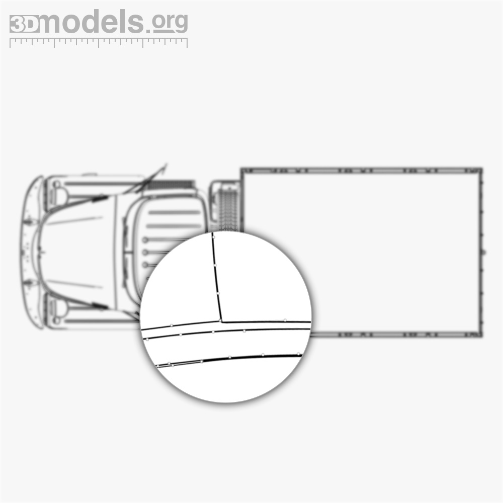 ZIL 131 Flatbed Truck 1966 Vector Blueprint - 3DModels.org