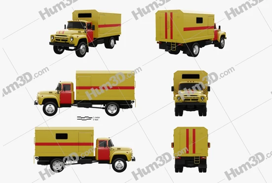 ZIL blueprints Descargar en PNG - 3DModels.org