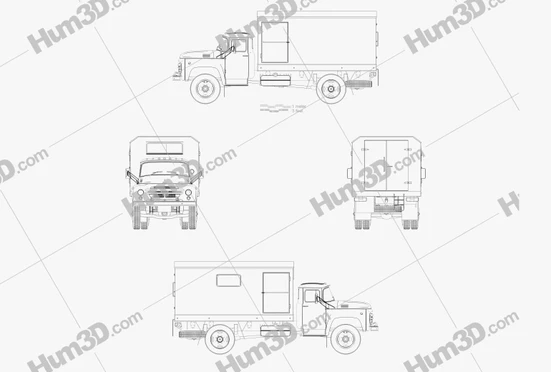 ZIL blueprints Download in PNG - 3DModels.org