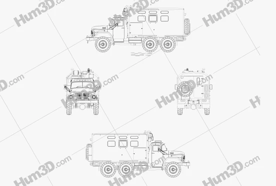 ZIL blueprints Descargar en PNG - 3DModels.org