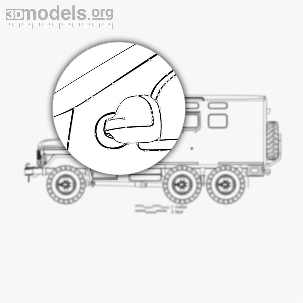 ZiL 131 Camion de l’armée 1966 Plan Vectoriel - 3DModels.org
