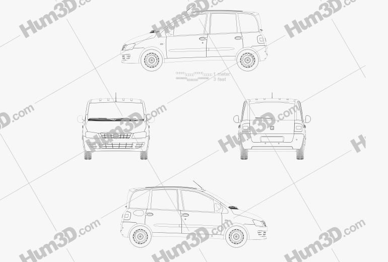 Zotye Multiplan 2013 도면 - 3DModels.org
