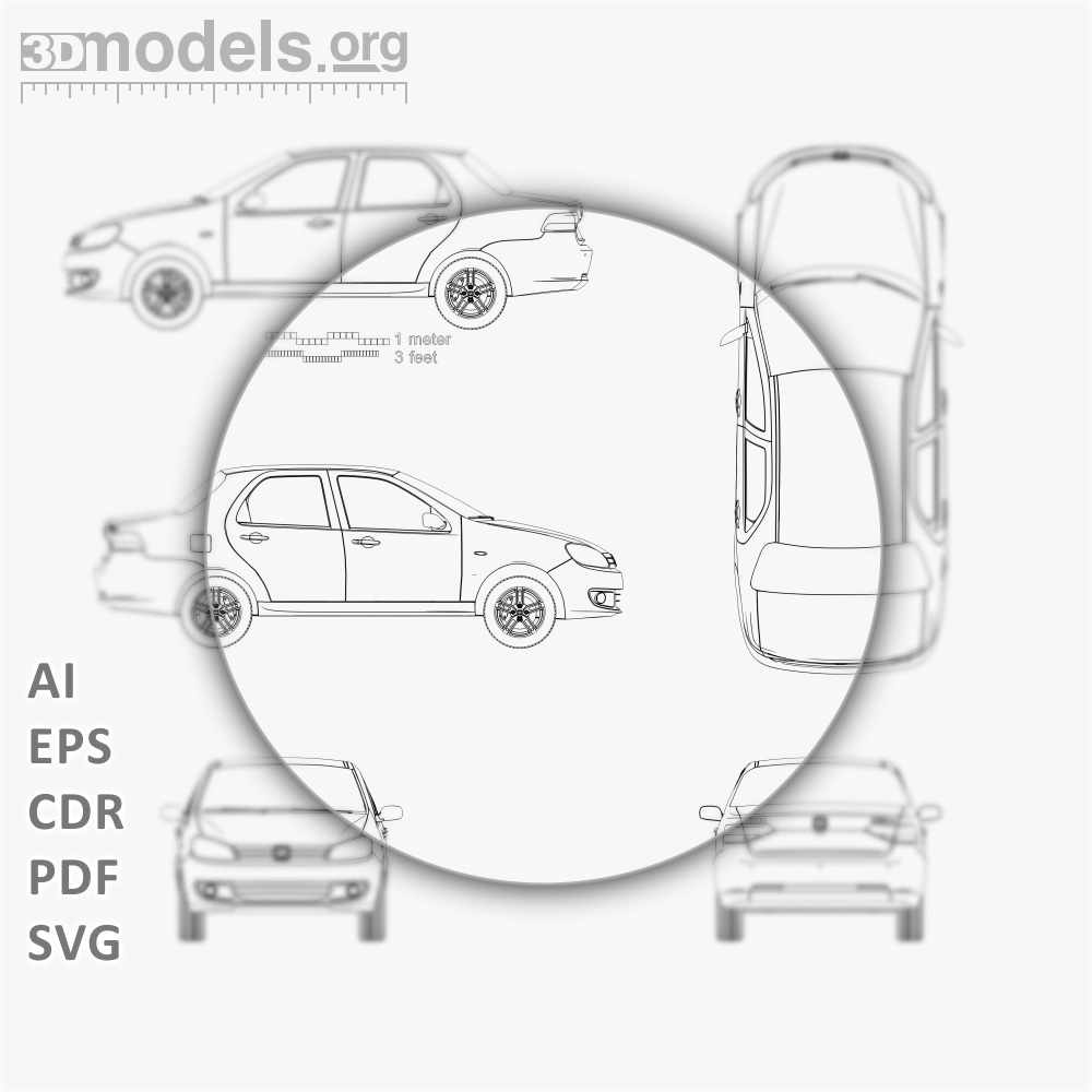 Zotye Z200 2014 Vector Blueprint - 3DModels.org