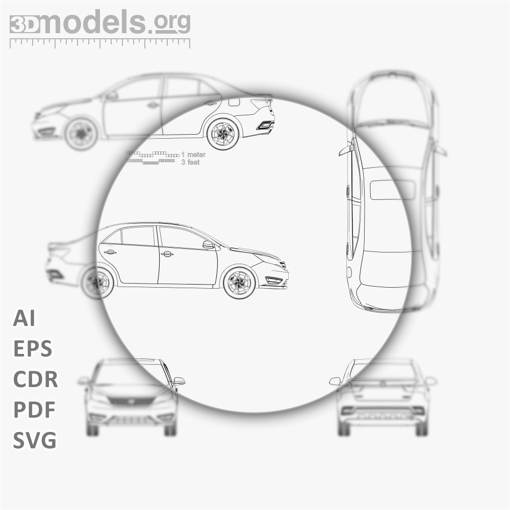 Zotye Z360 2020 Vector Blueprint - 3DModels.org