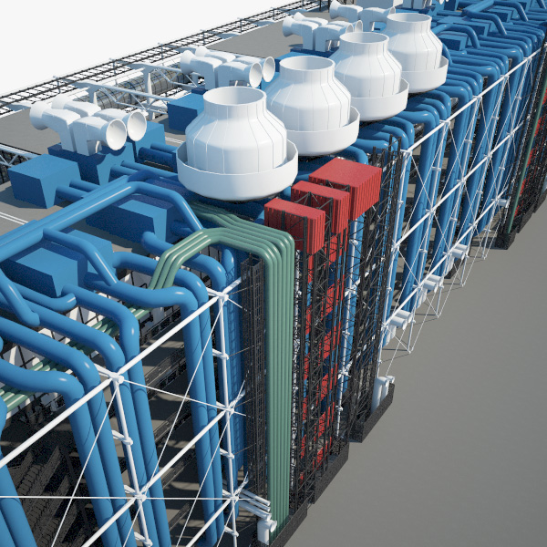Centre Georges Pompidou 3D model - Download Buildings on 3DModels.org