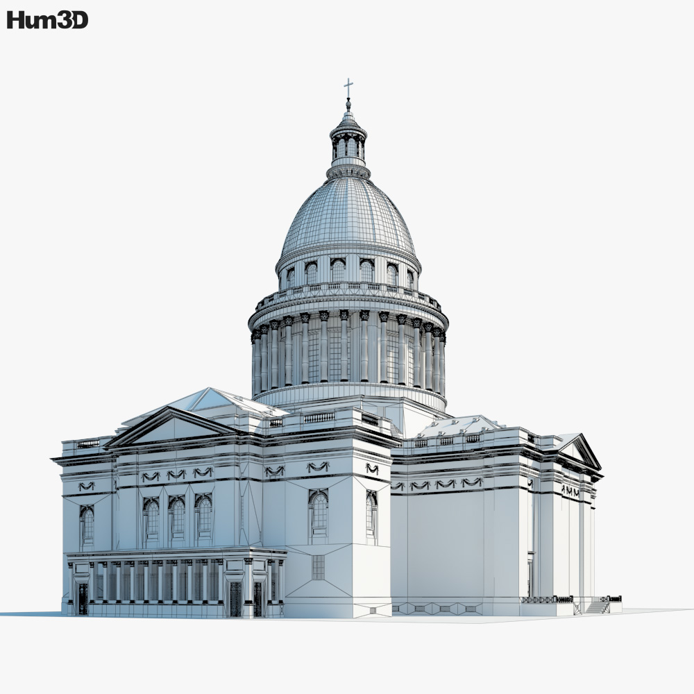 파리의 판테온 3D 모델 - 다운로드 건축물 on 3DModels.org
